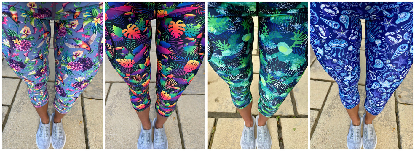 Colourful Sports Running Gym Leggings and Activewear with Pockets ...